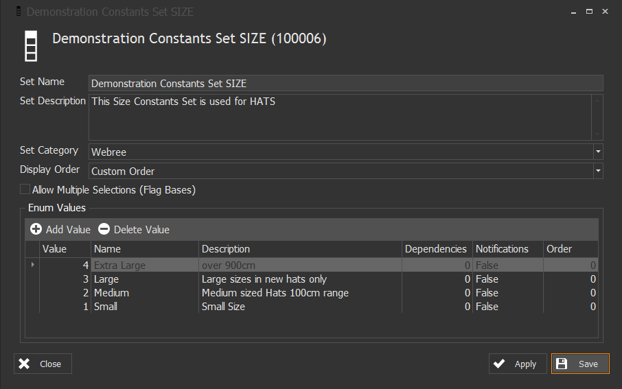 Constants Sets Constants Sets